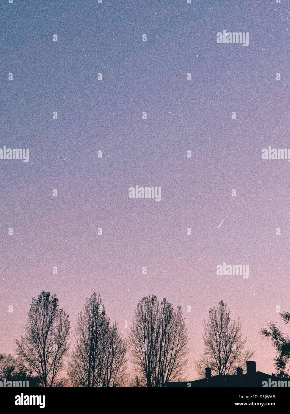 Magical evening. Minimalistic style Stock Photo - Alamy