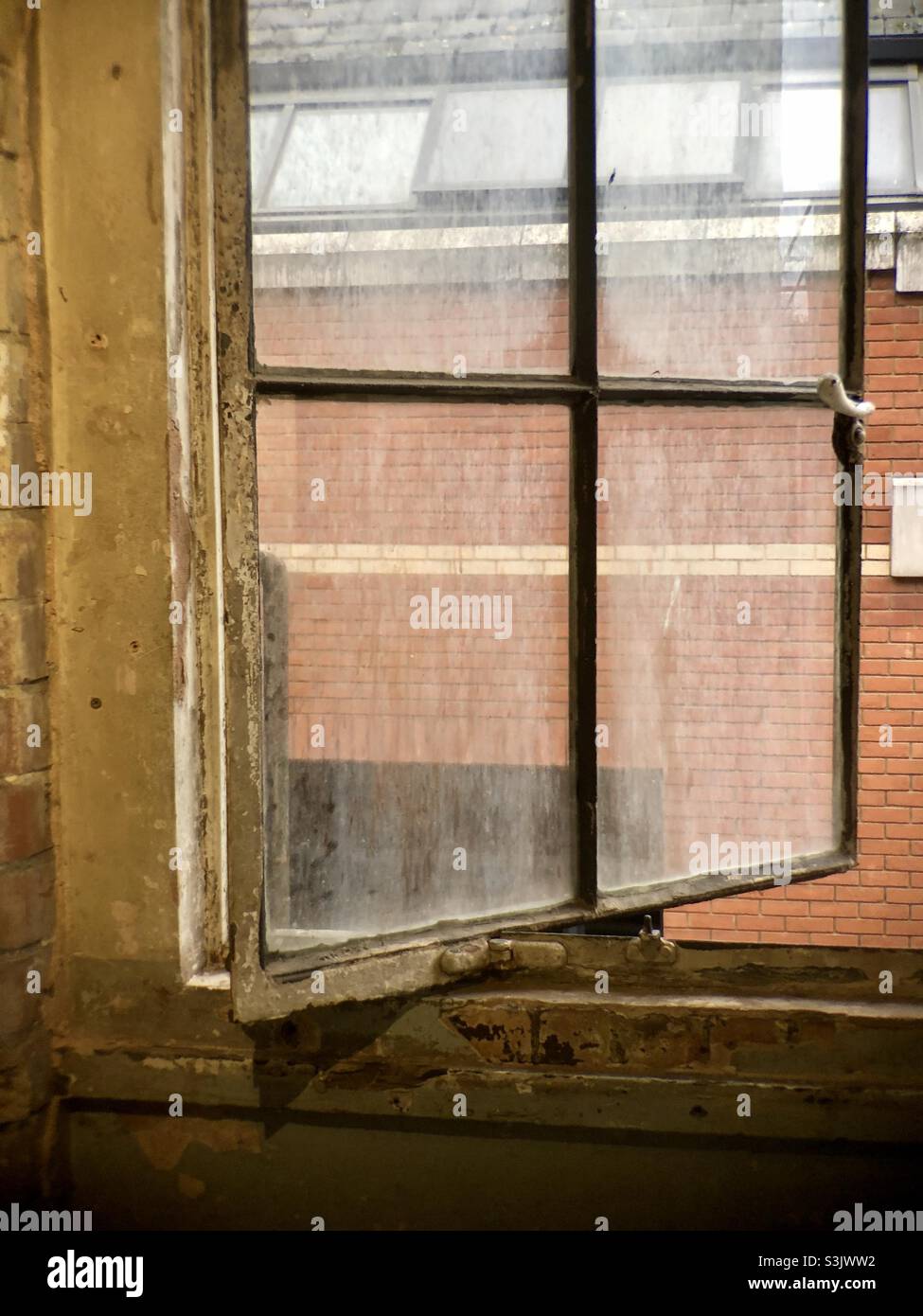 Old open window London South Bank building Stock Photo - Alamy