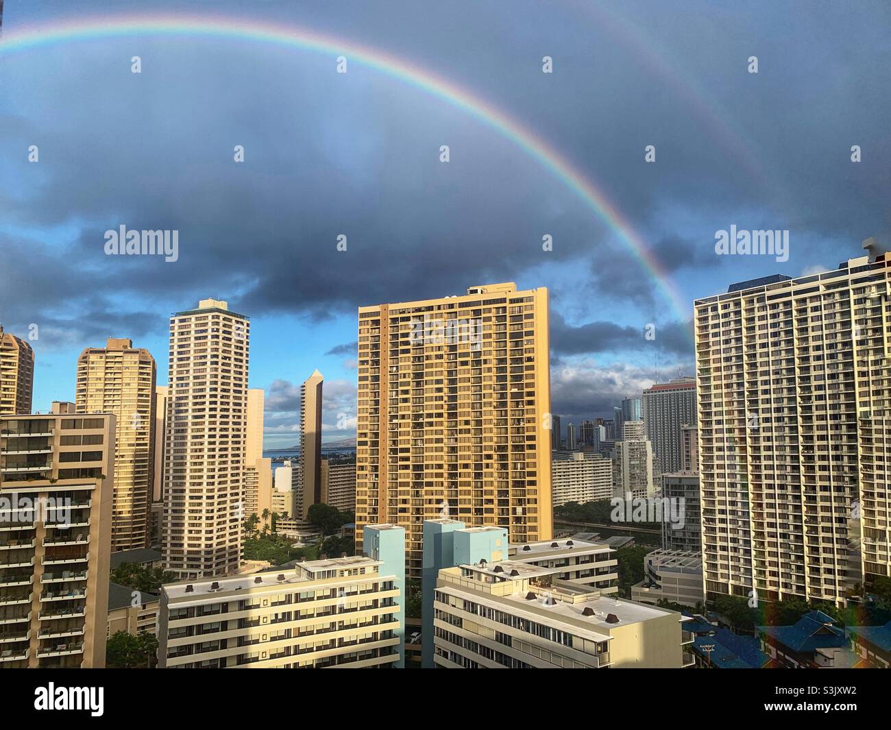 Double rainbow in Honolulu Stock Photo - Alamy