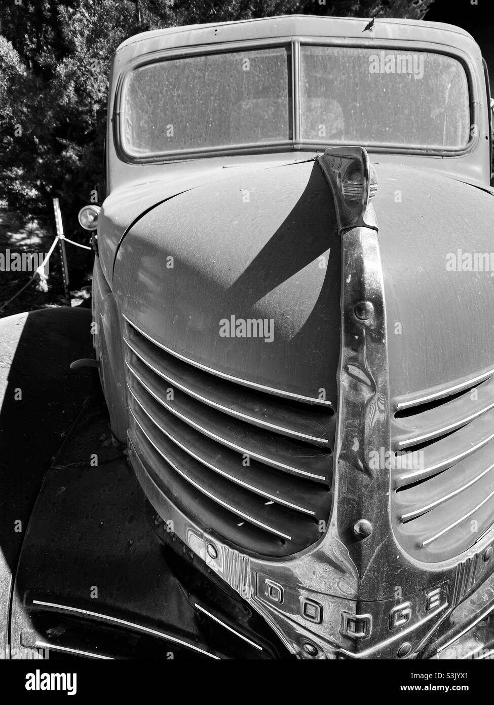 Old flatbed truck Black and White Stock Photos & Images - Alamy