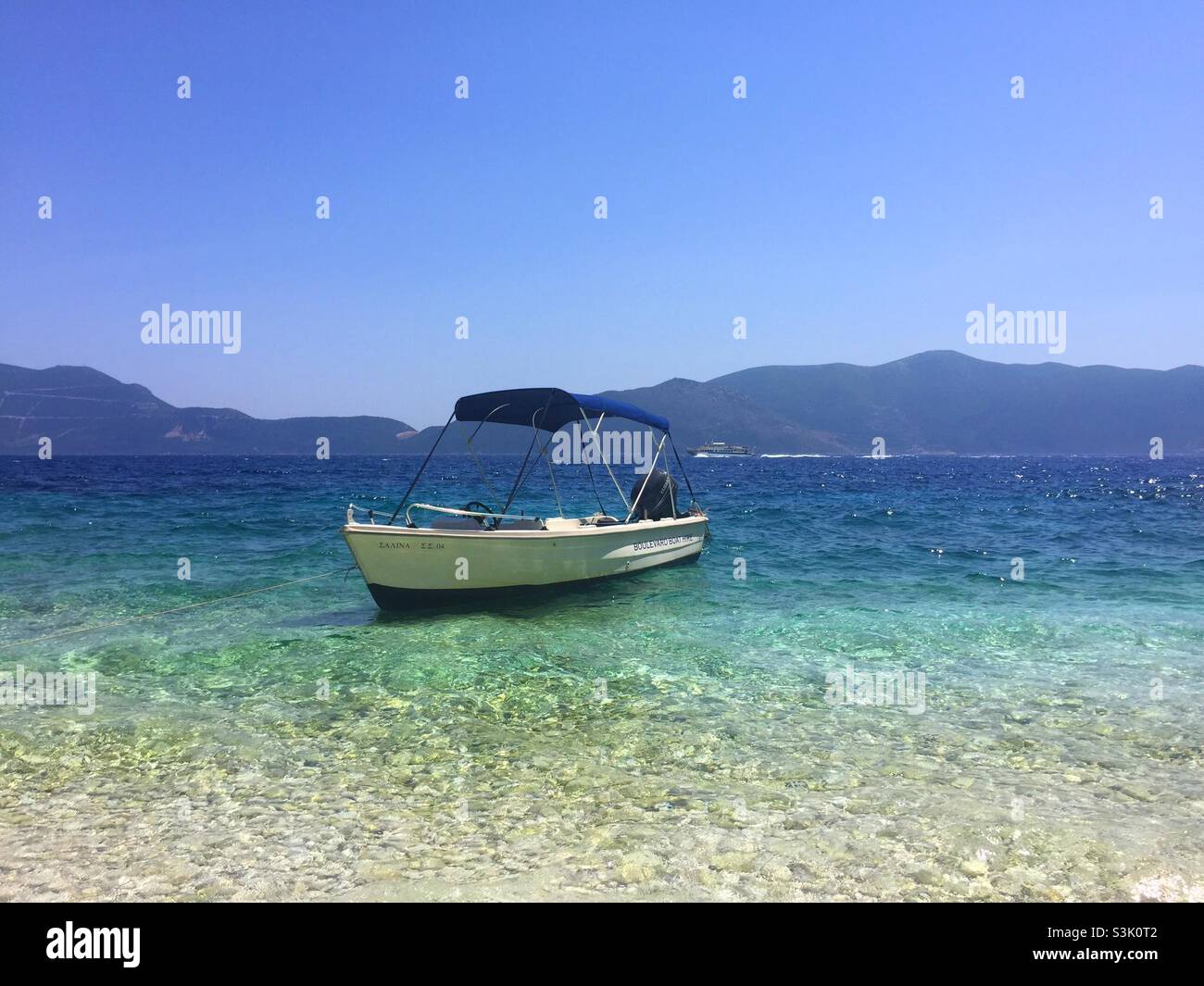 Boat bobbing on sea hi-res stock photography and images - Alamy