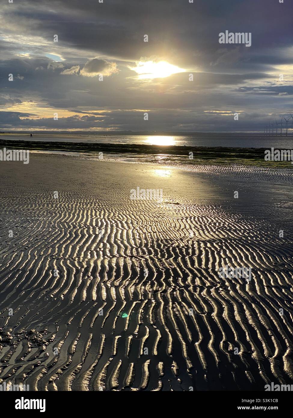 Redcar beach and sand ripples Stock Photo - Alamy