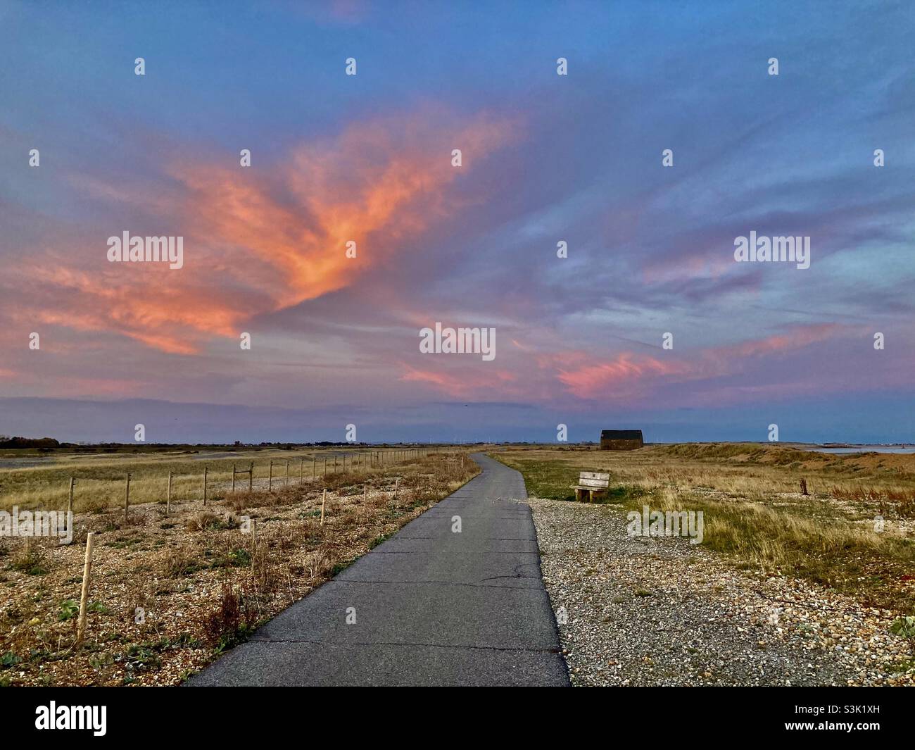 Rye Harbour coast path Stock Photo - Alamy