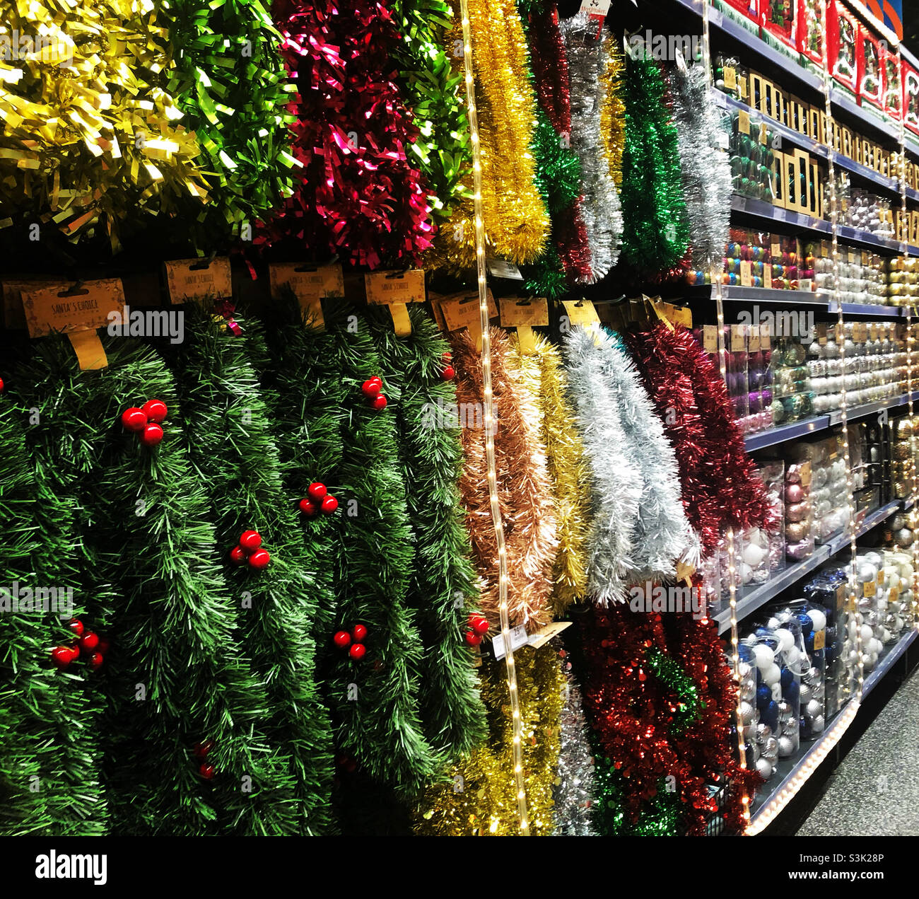 Christmas decor in store Stock Photo - Alamy