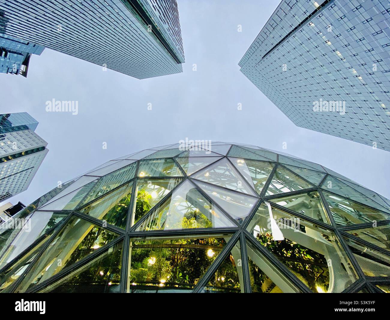 One of the iconic Amazon Spheres, at the Amazon headquarters in ...