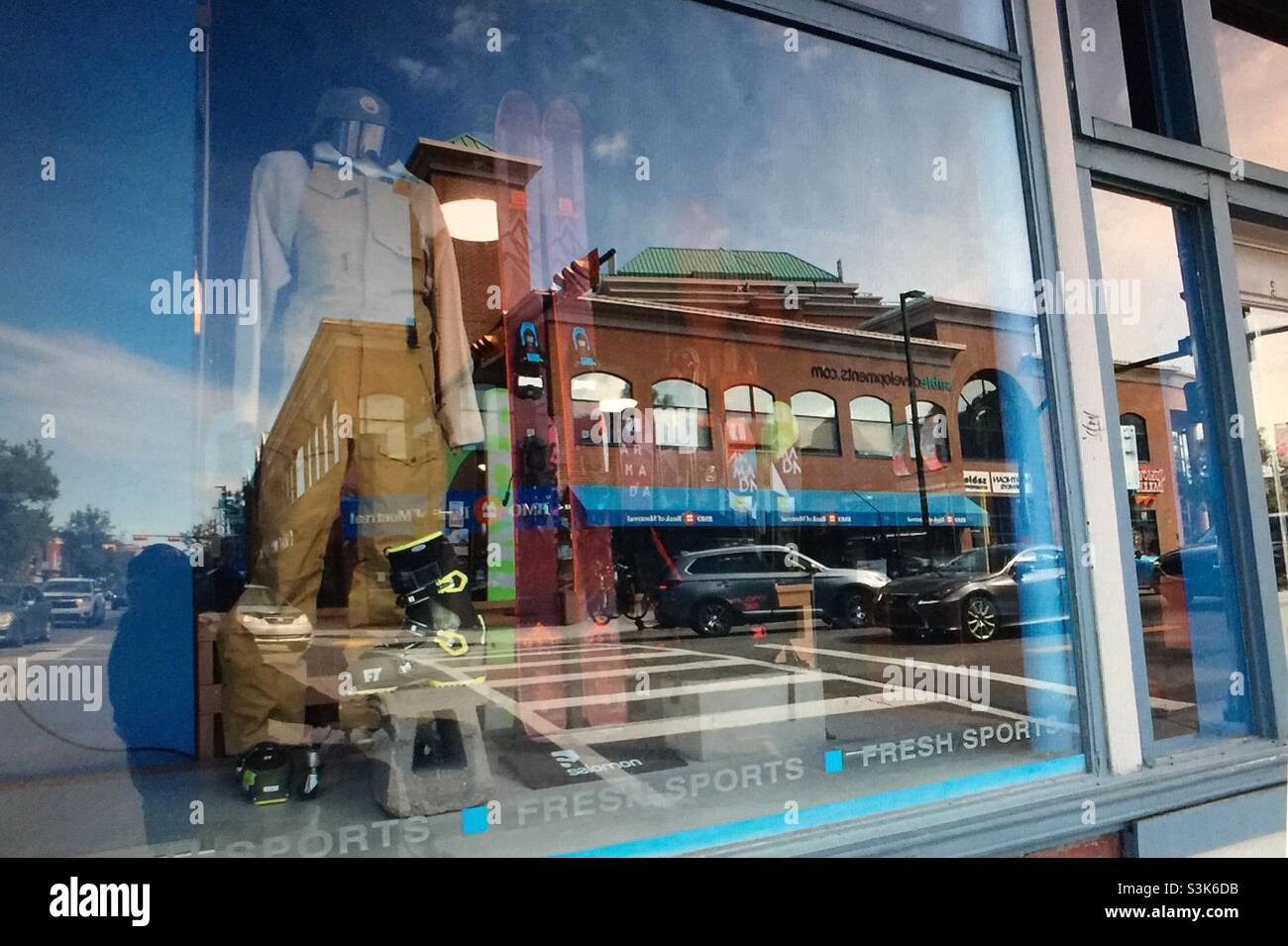Window reflections, Street photography, Kensington in Calgary, Alberta ...
