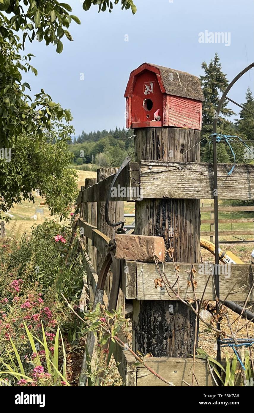 The farm birdhouse, Oregon, USA Stock Photo - Alamy