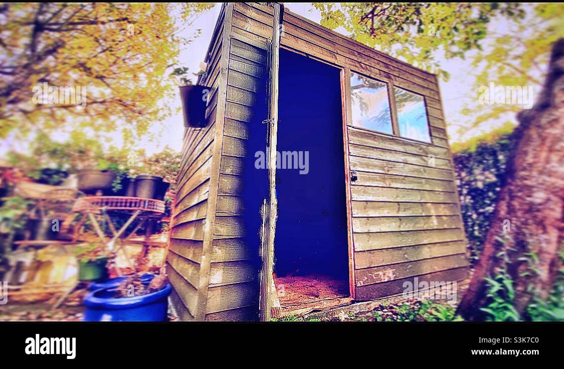 Empty garden shed Stock Photo - Alamy