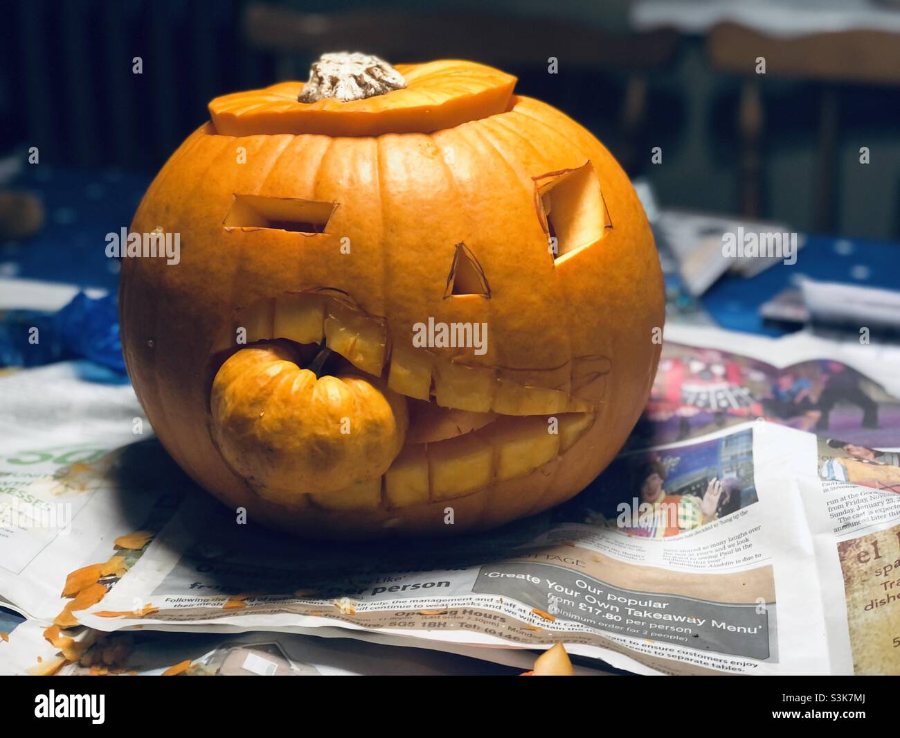 Getting reading for Halloween Stock Photo - Alamy