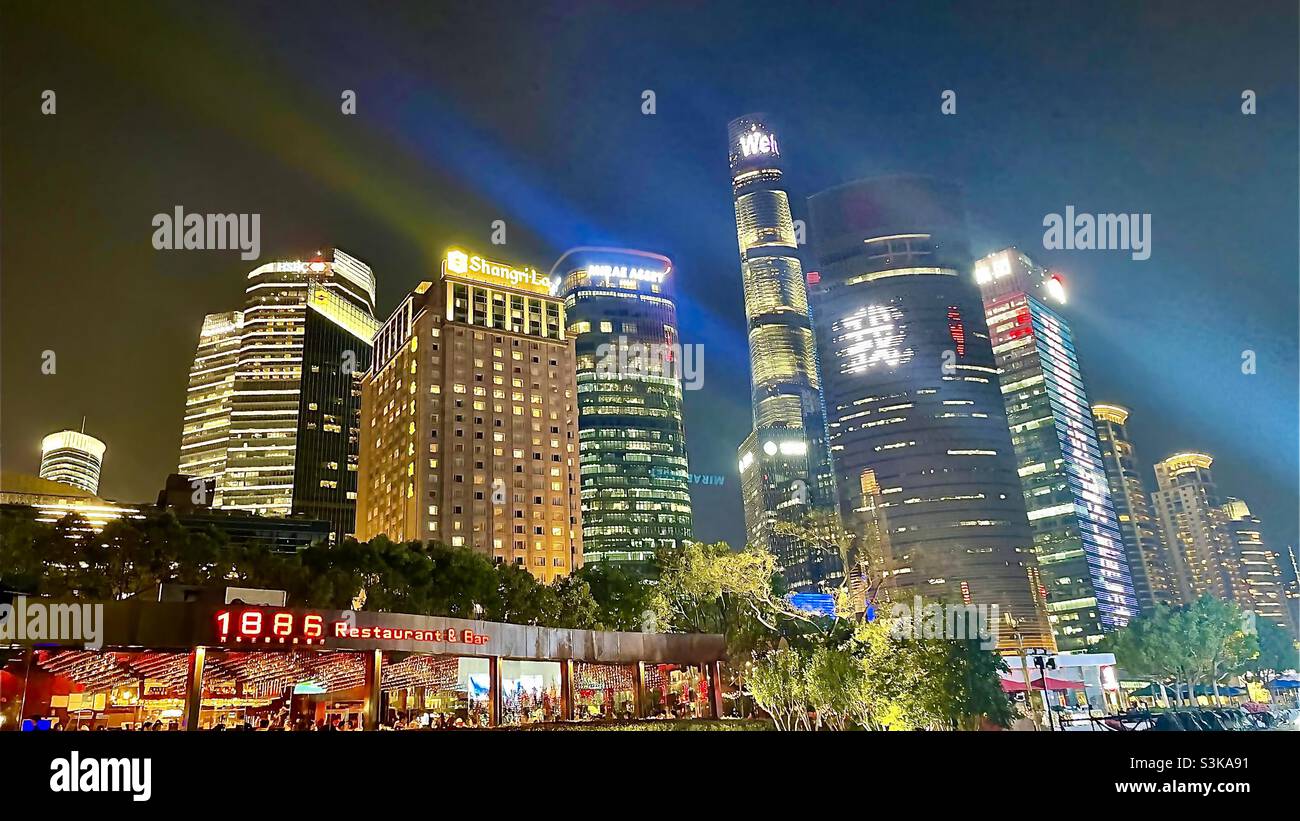 Shimmering Shanghai, Neon Lights Stock Photo - Alamy