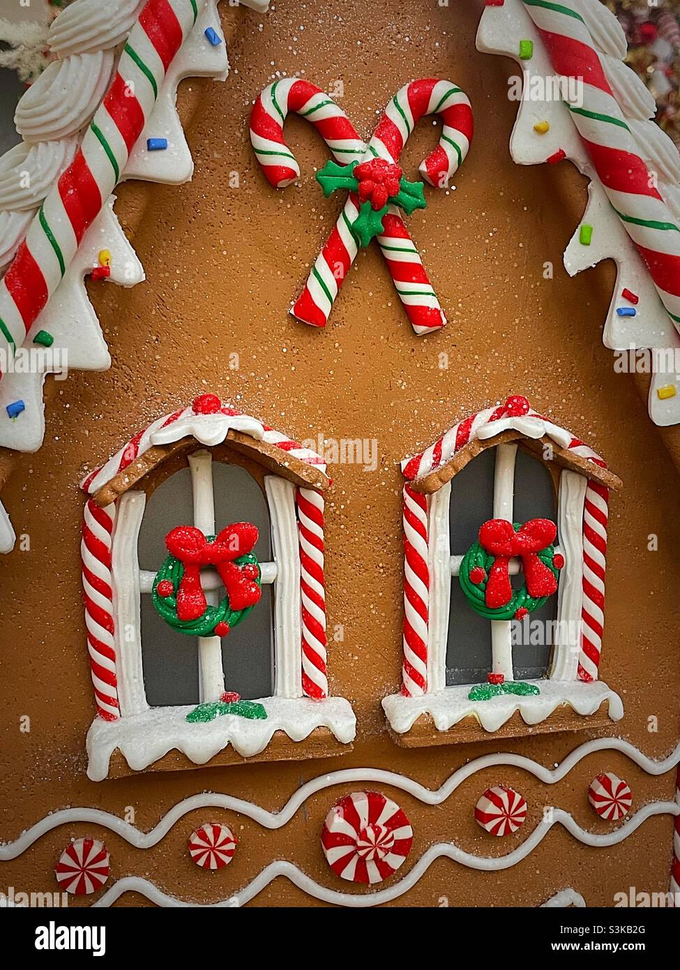 Gingerbread house with candy windows hi-res stock photography and ...