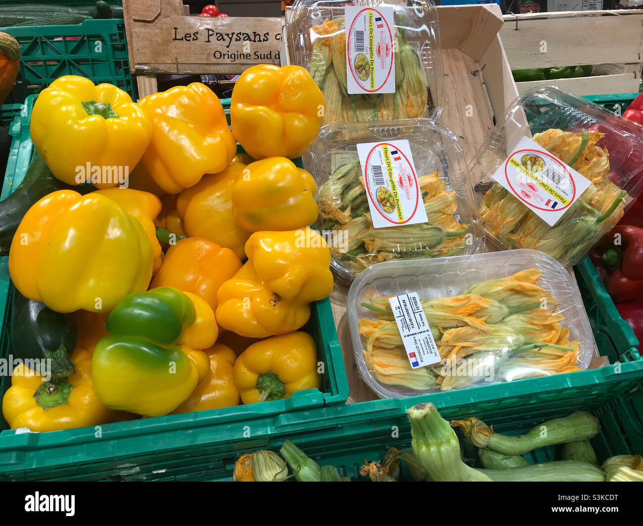 Colorful Provencal vegetables in supermarket in the French Riviera ...
