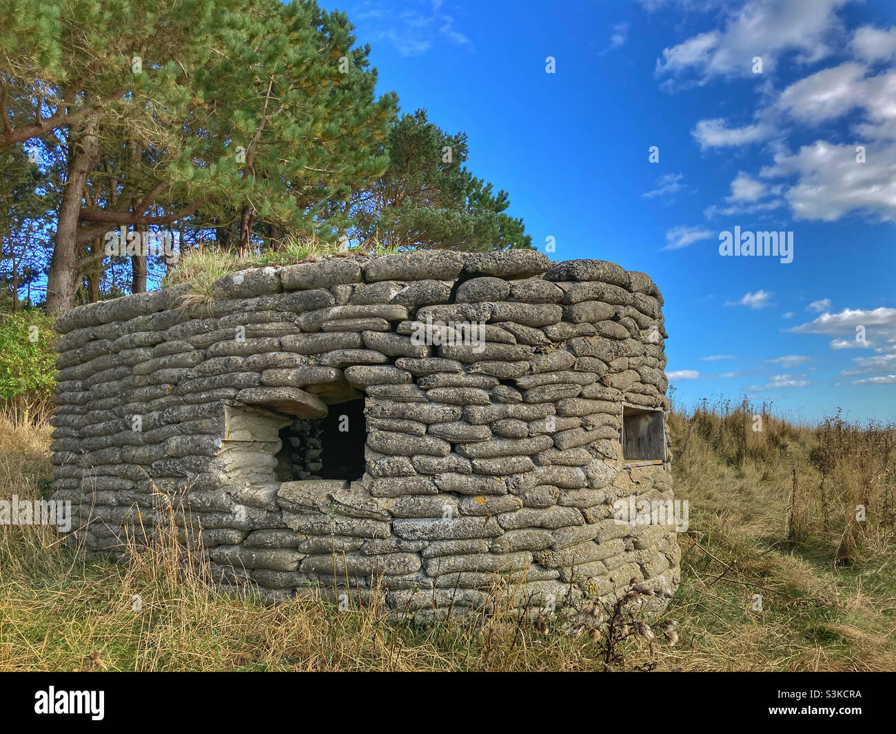 World War Two bunker in Northumberland Stock Photo - Alamy