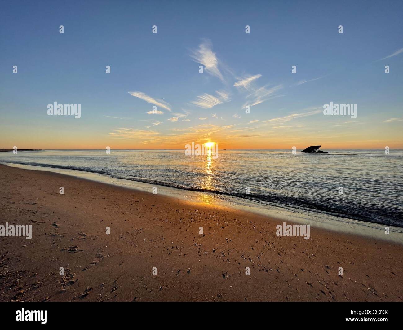 Cape May beach sunset Stock Photo - Alamy