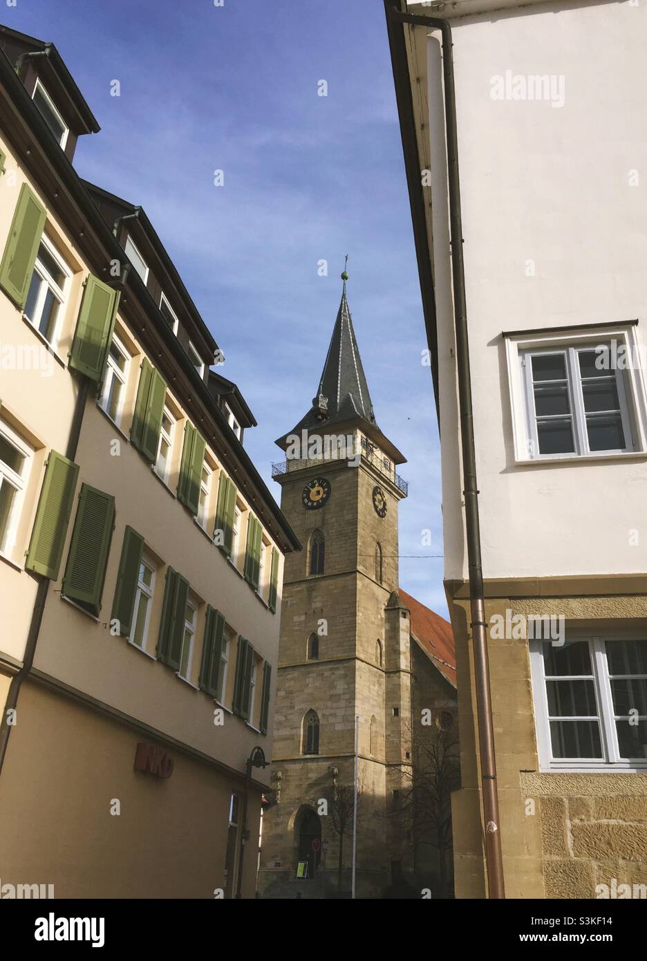 Church tower of Stiftskirche in Oehringen in Germany Stock Photo - Alamy