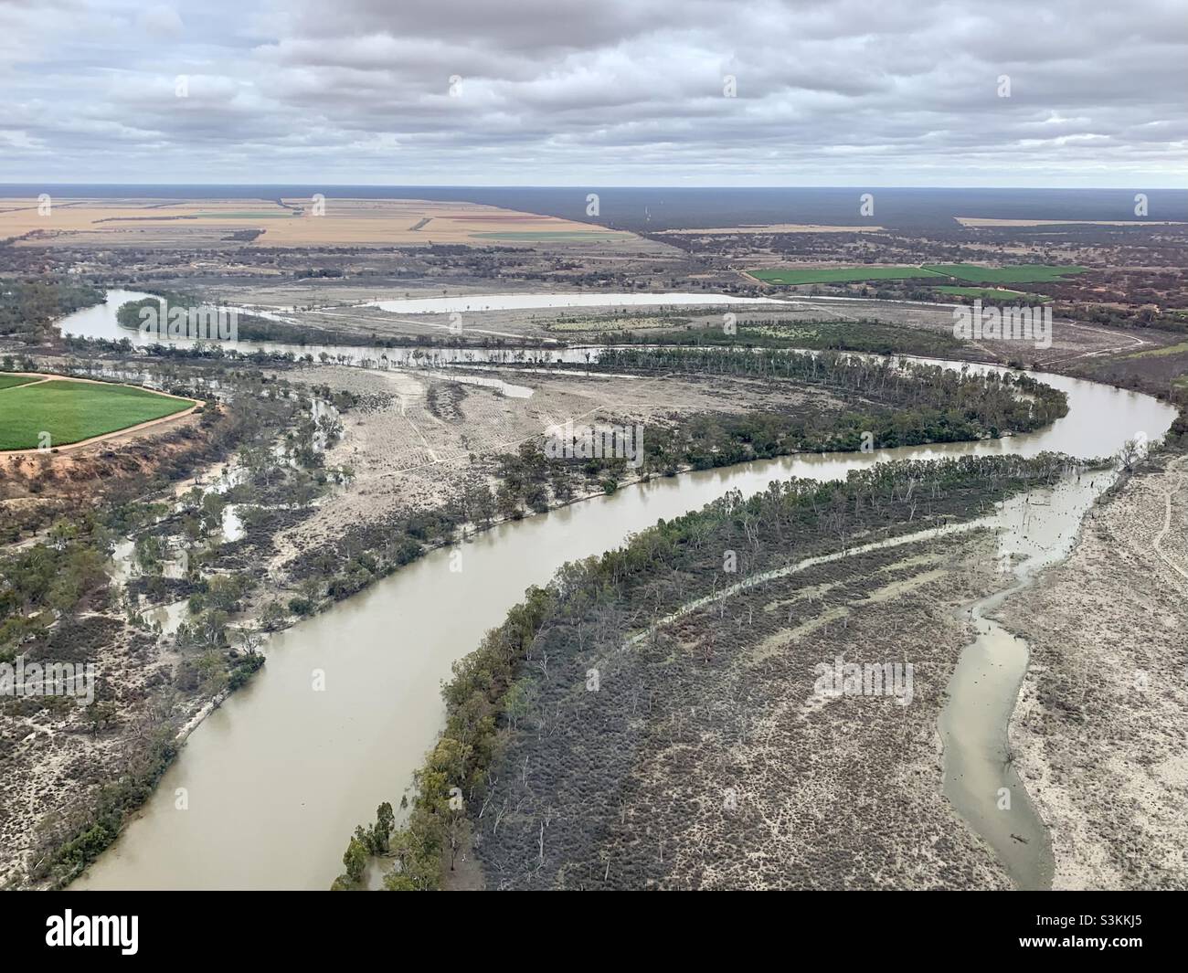 The Murray River flowing through the Riverland in South Australia Stock ...