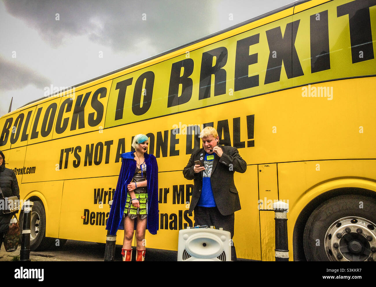 The “Bollocks to Brexit” bus in Hastings with EU Supergirl Madeleina ...
