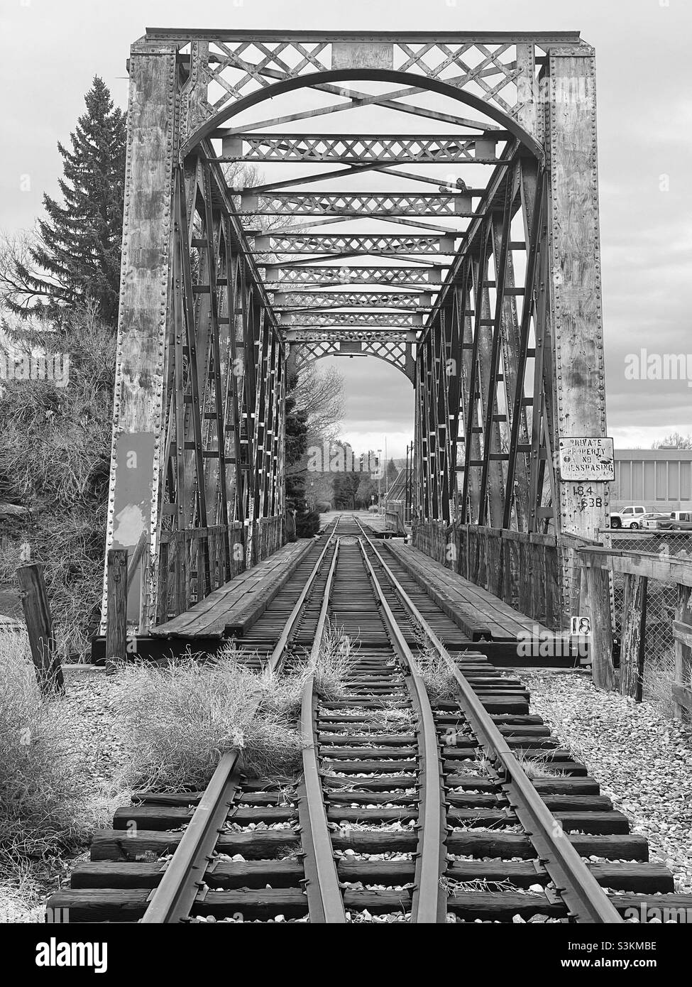 Old railroad bridge Black and White Stock Photos & Images - Alamy