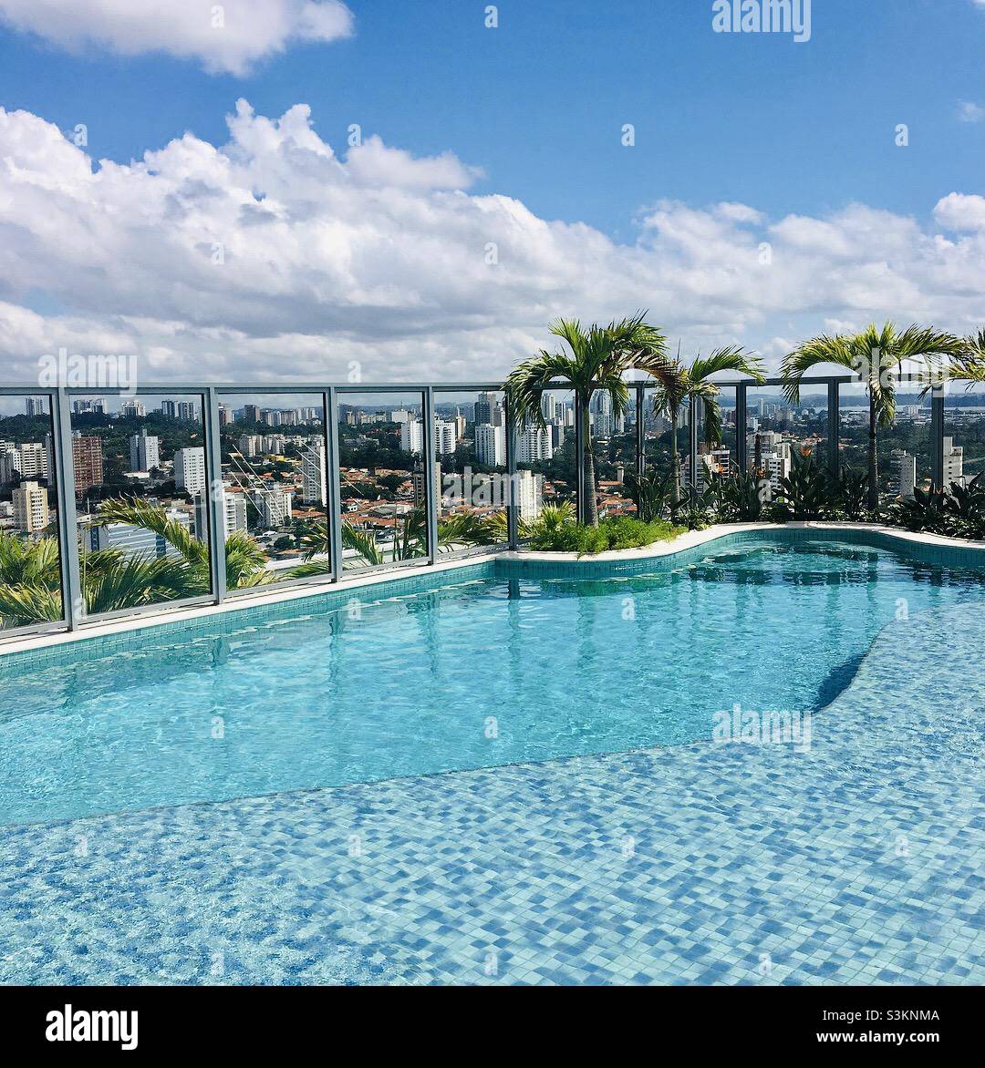 Rooftop pool in a building in São Paulo, Brazil Stock Photo - Alamy