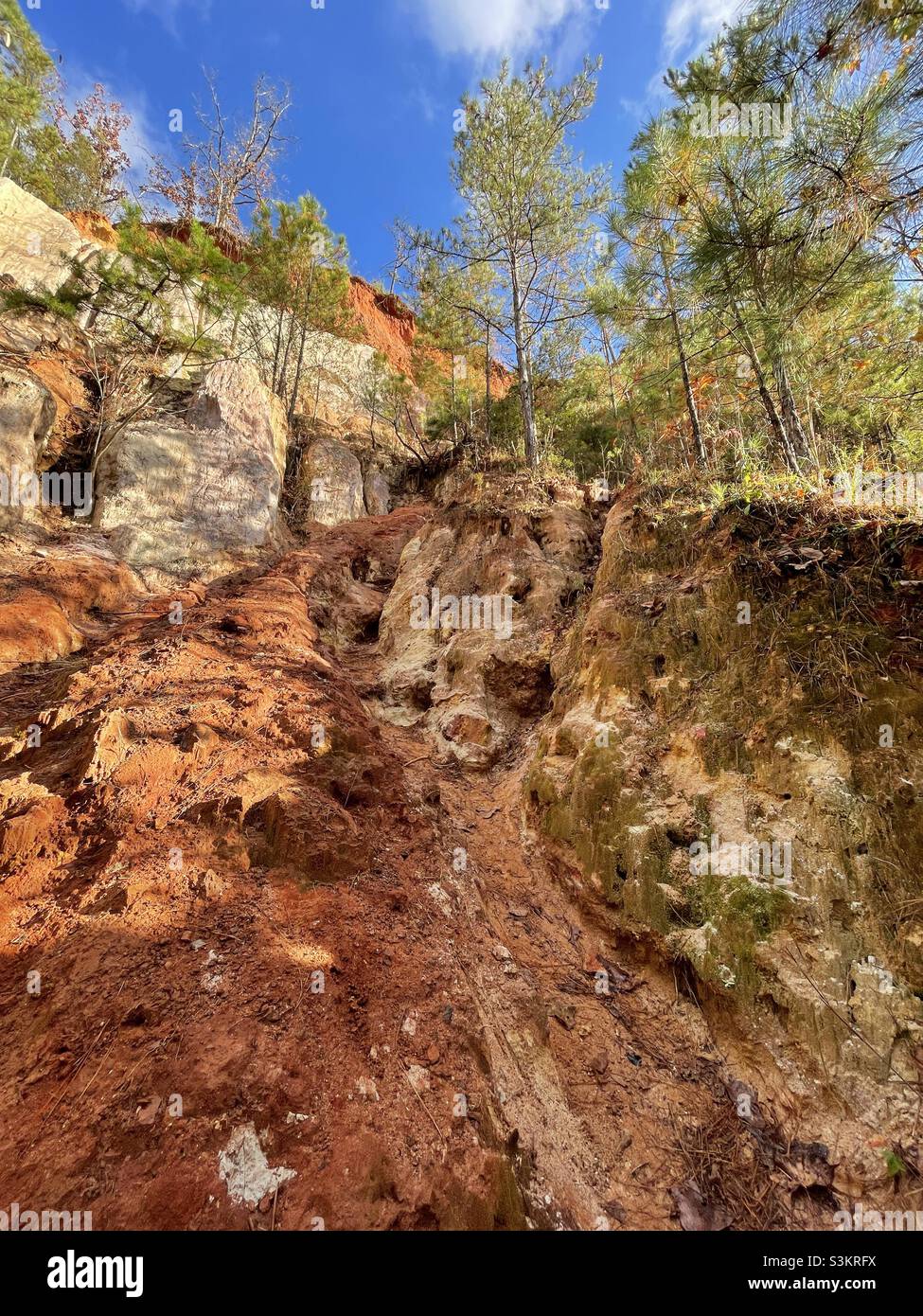 Erosion created these huge gullies and exposing the colorful earth at ...