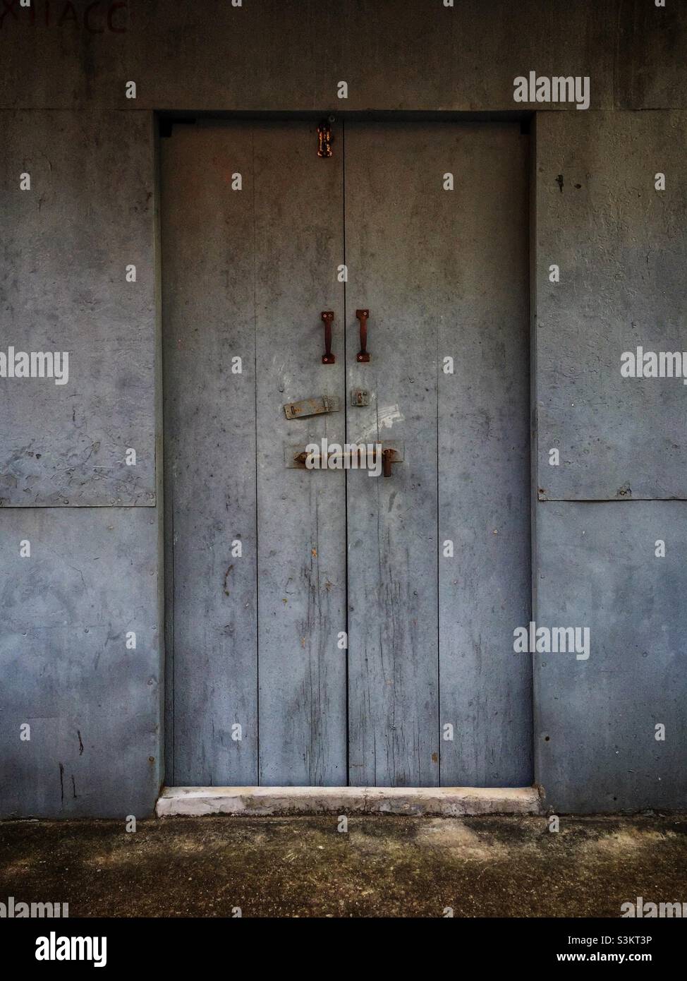 Entrance to a pang uk, or stilt house, Tai O, Lantau Island, Hong Kong ...