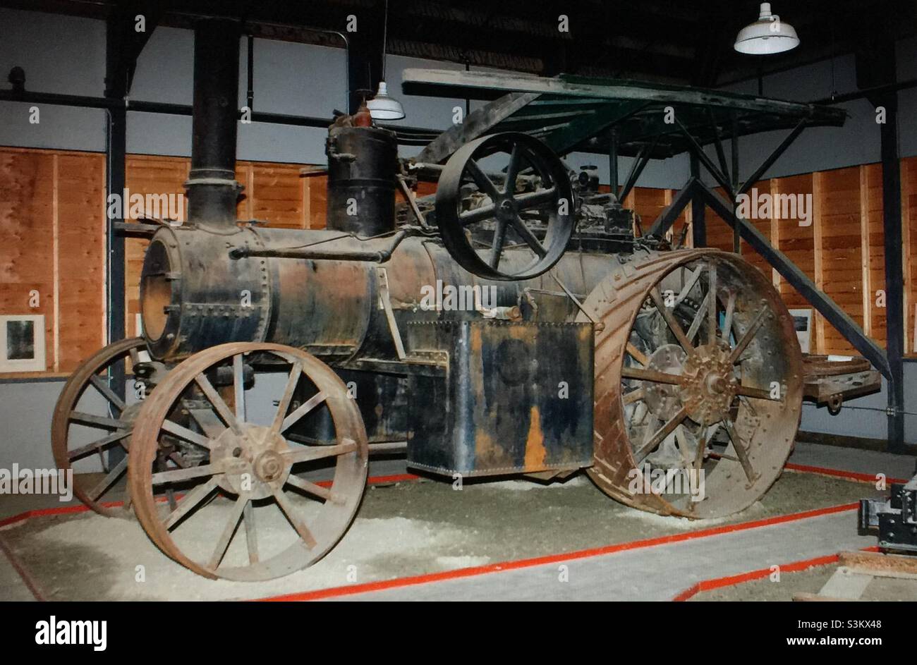 Yukon, Dawson City Museum, Historic steam tractor Stock Photo - Alamy
