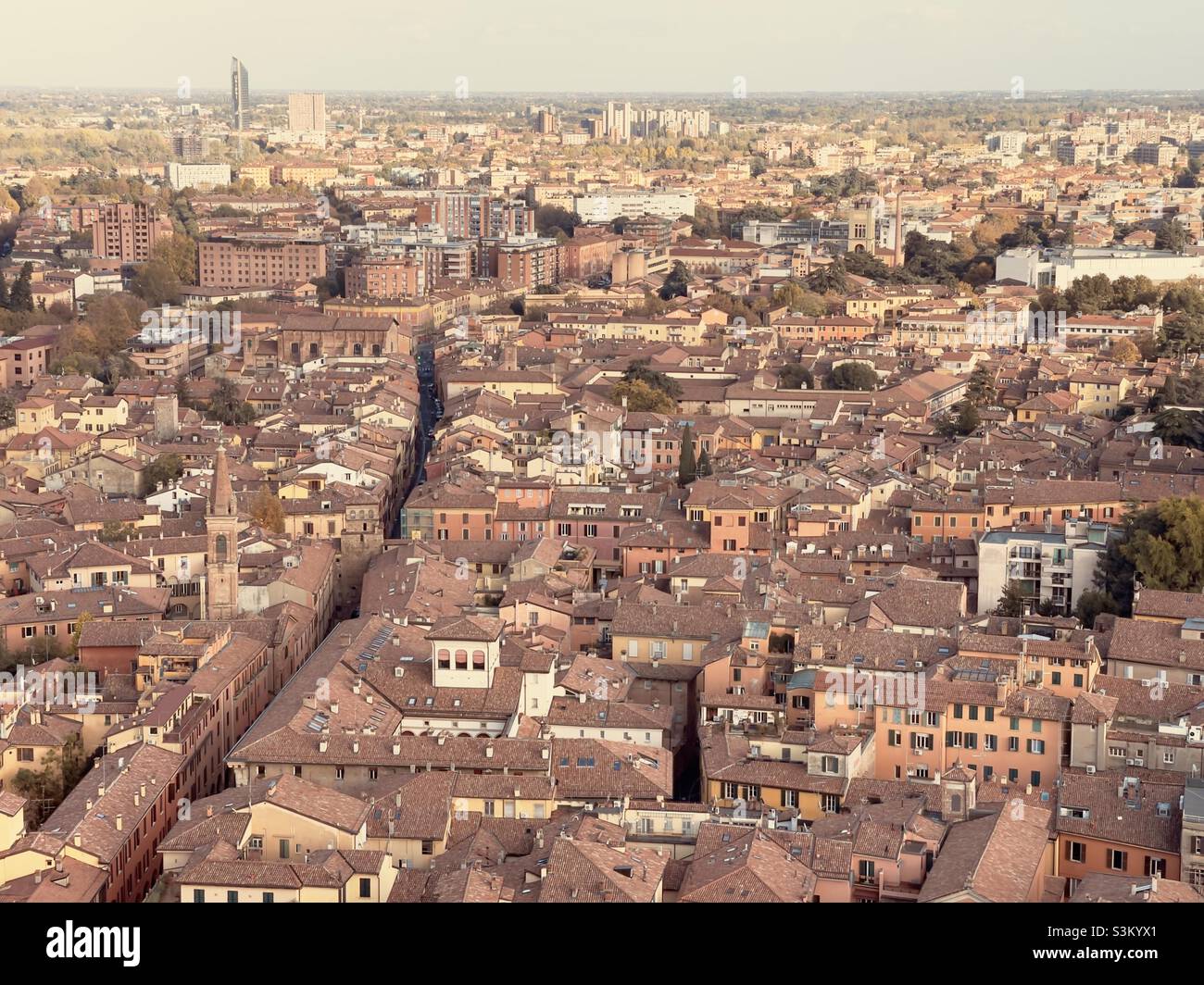 Panoramic view of Bologna from the Asinelli Tower Stock Photo - Alamy