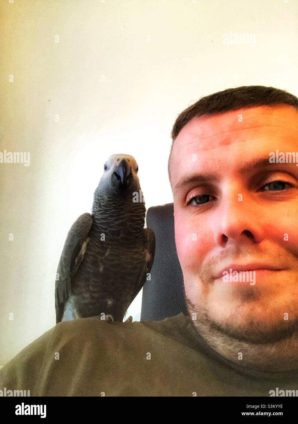 Parrot on shoulder hi-res stock photography and images - Alamy