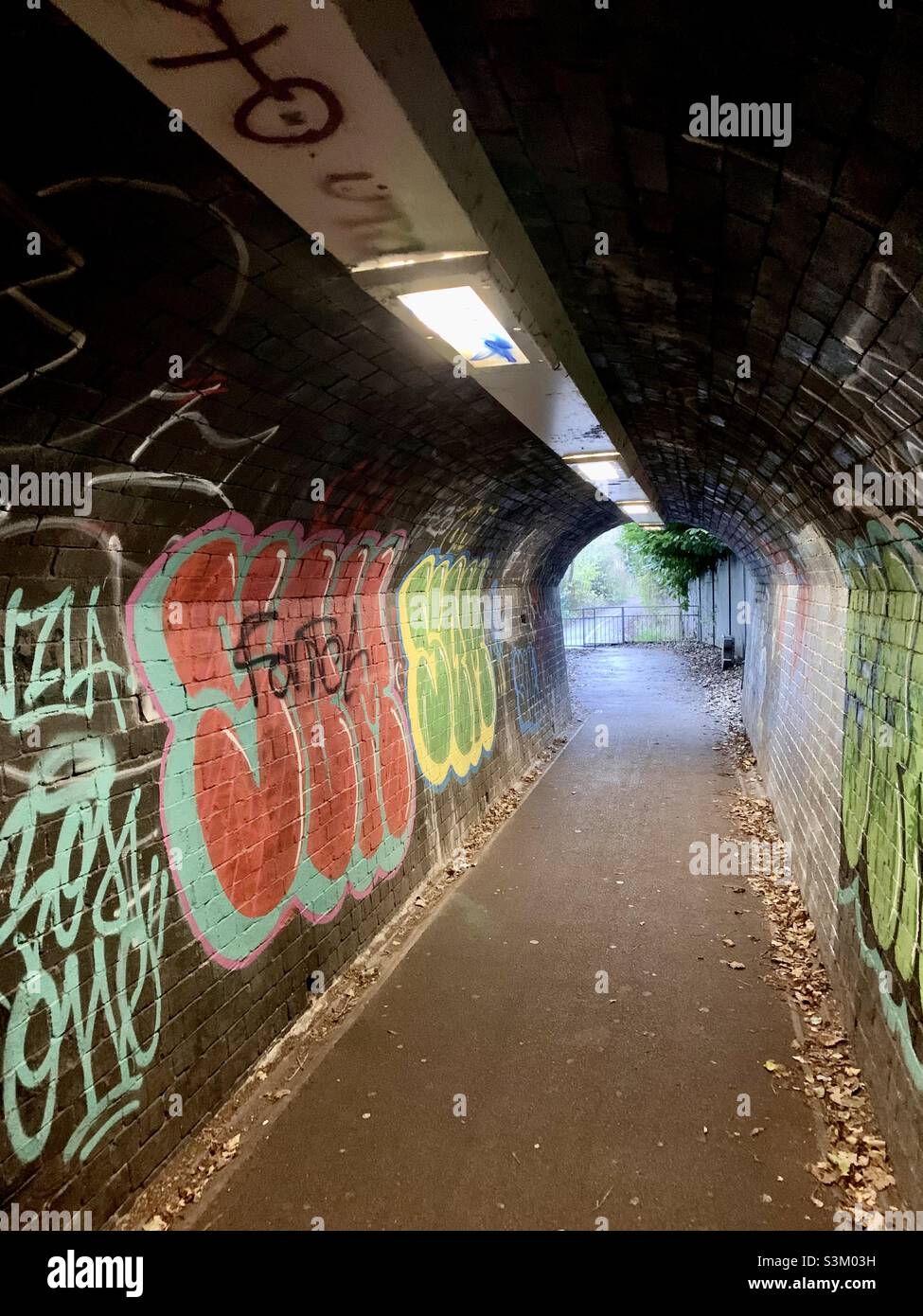Graffiti art decorating an underpass Stock Photo - Alamy