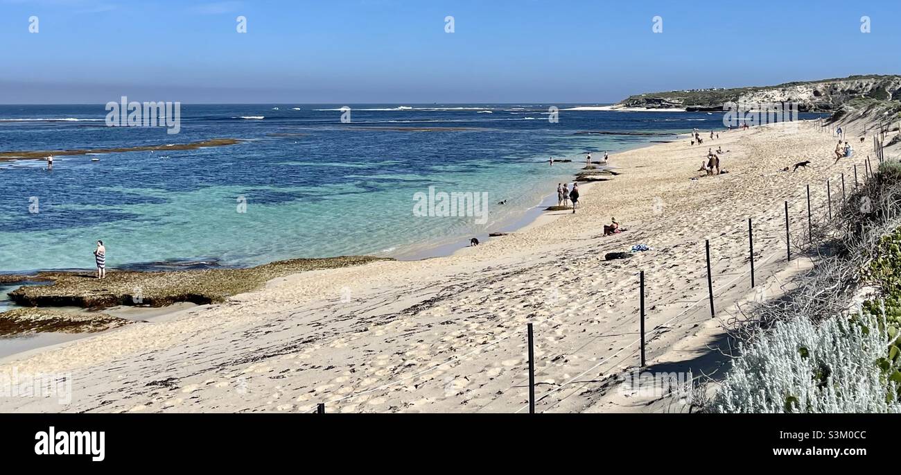 Beach goers at Gnarabup beach Margaret River Western Australia Stock ...