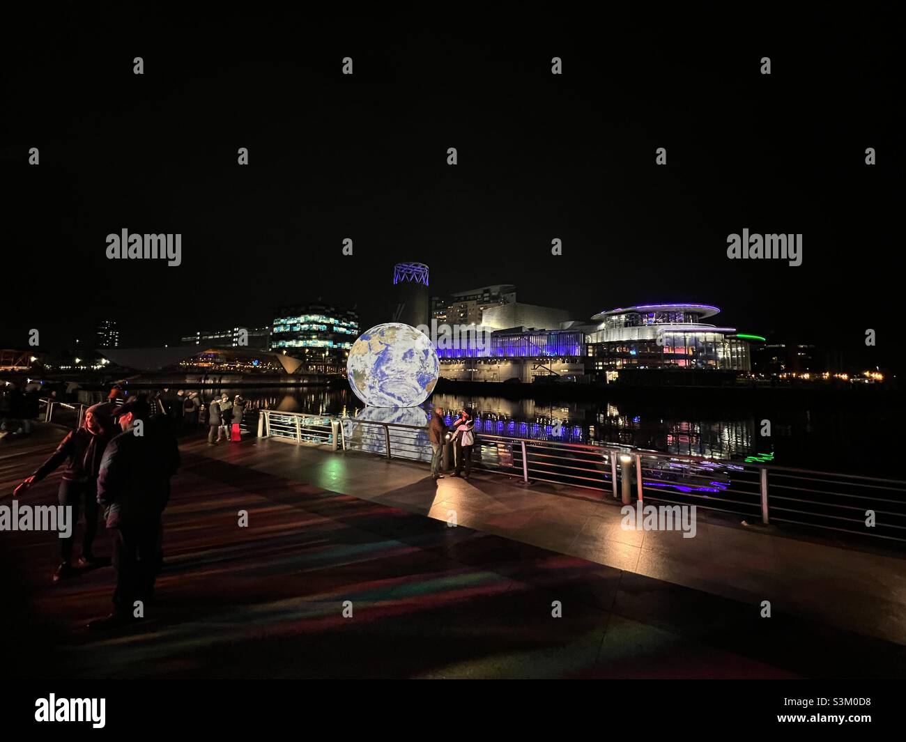 Media city light waves festival Stock Photo - Alamy
