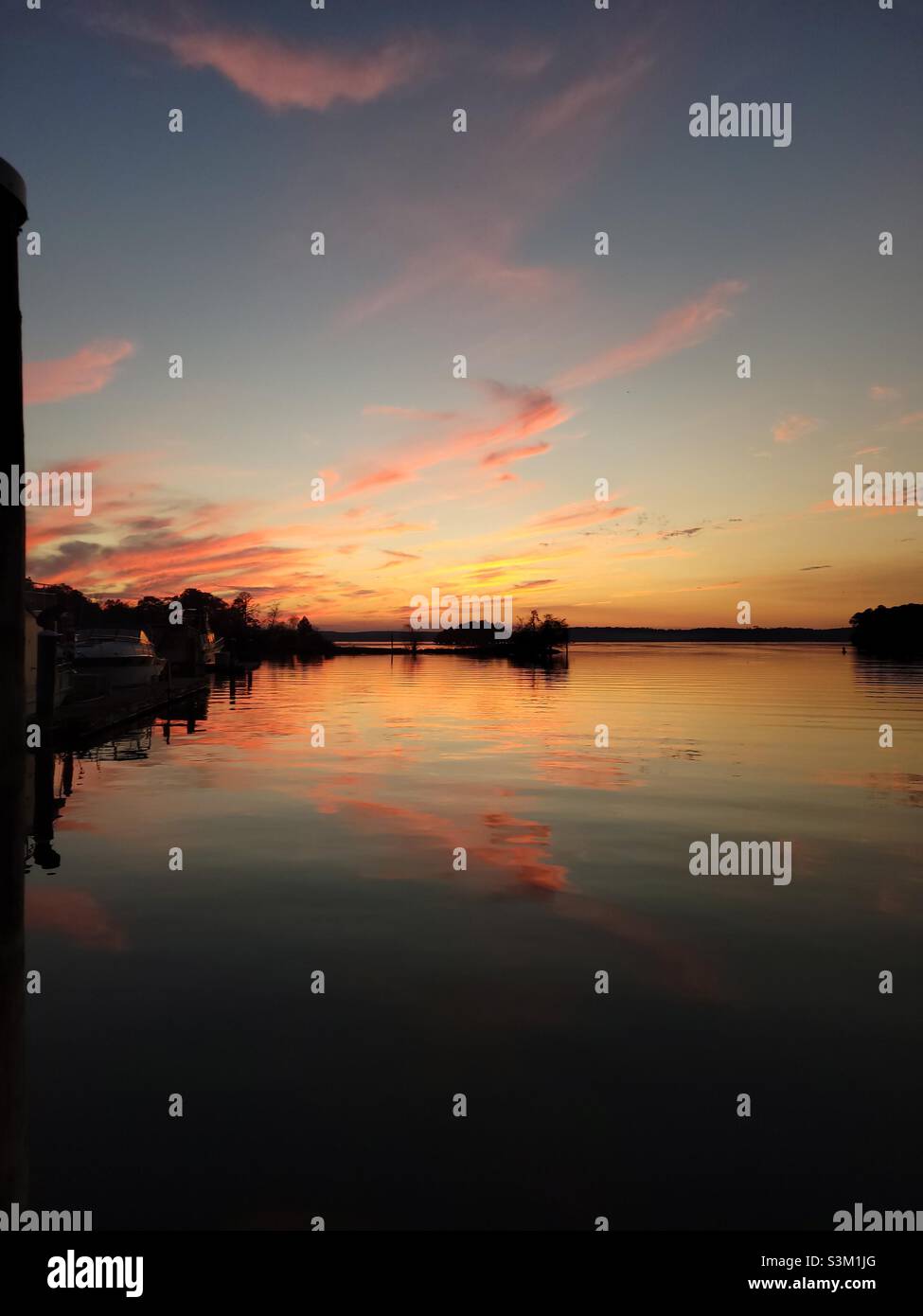 Sunset at the Lake Stock Photo - Alamy