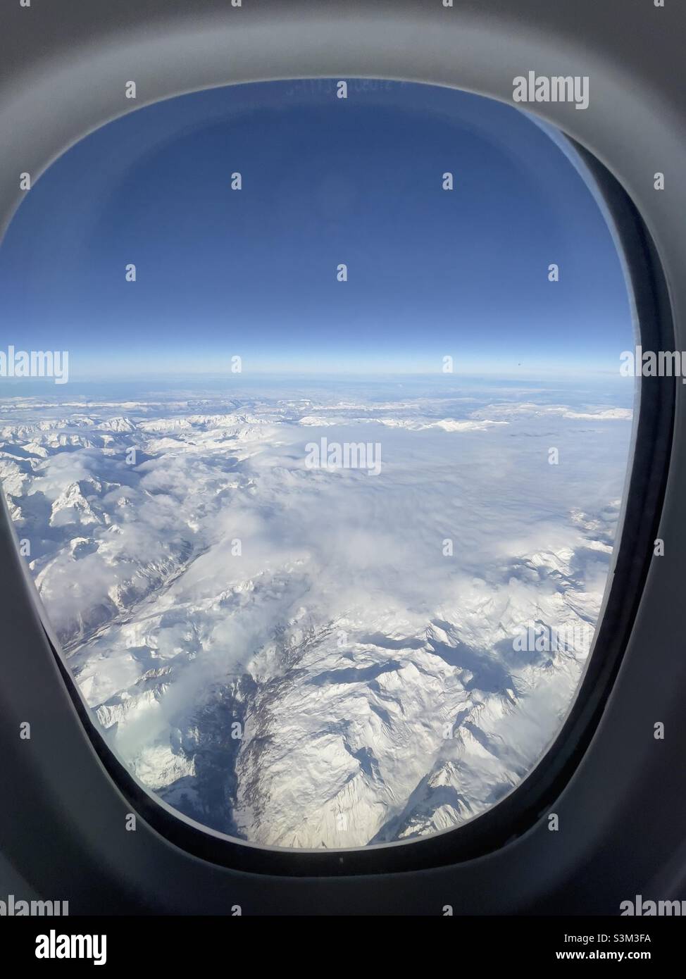 View out of an airplane window Stock Photo - Alamy
