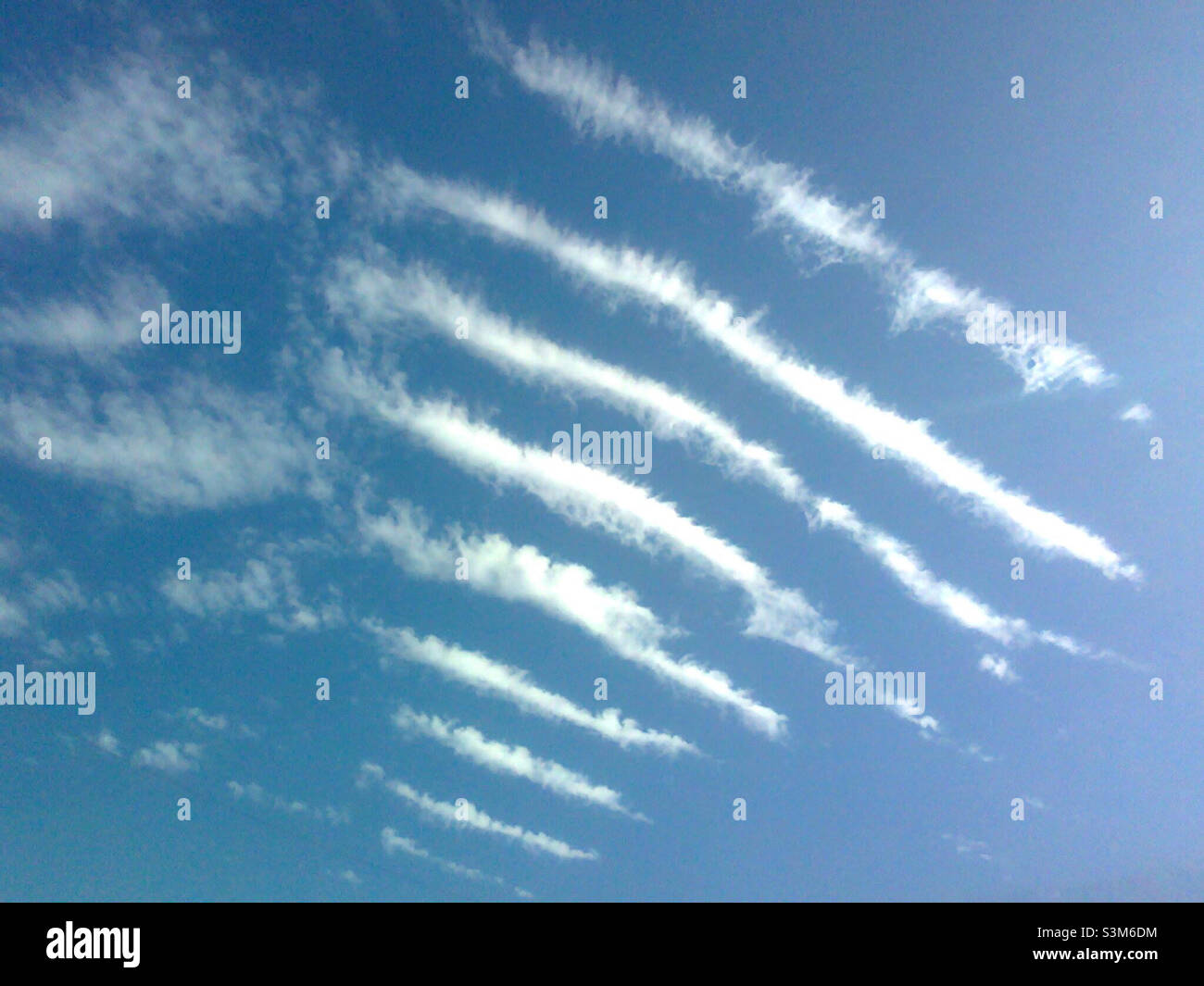 clouds in lines Stock Photo - Alamy