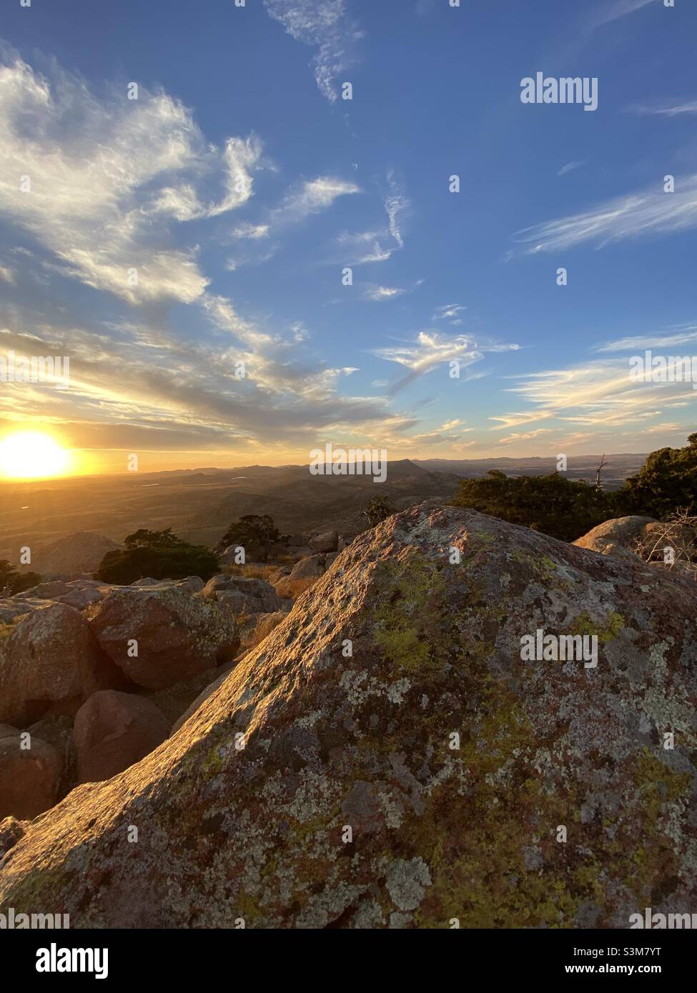 Sunset on Mount Scott, Oklahoma Stock Photo - Alamy