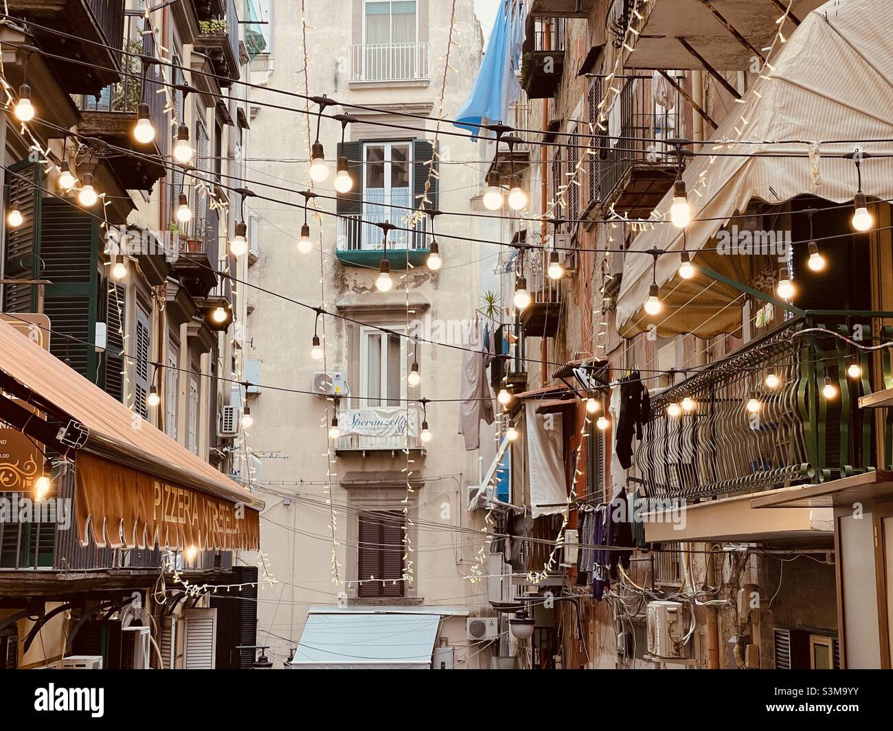 Naples, alley, Vico Maddalenella degli Spagnoli, Christmas time Stock ...