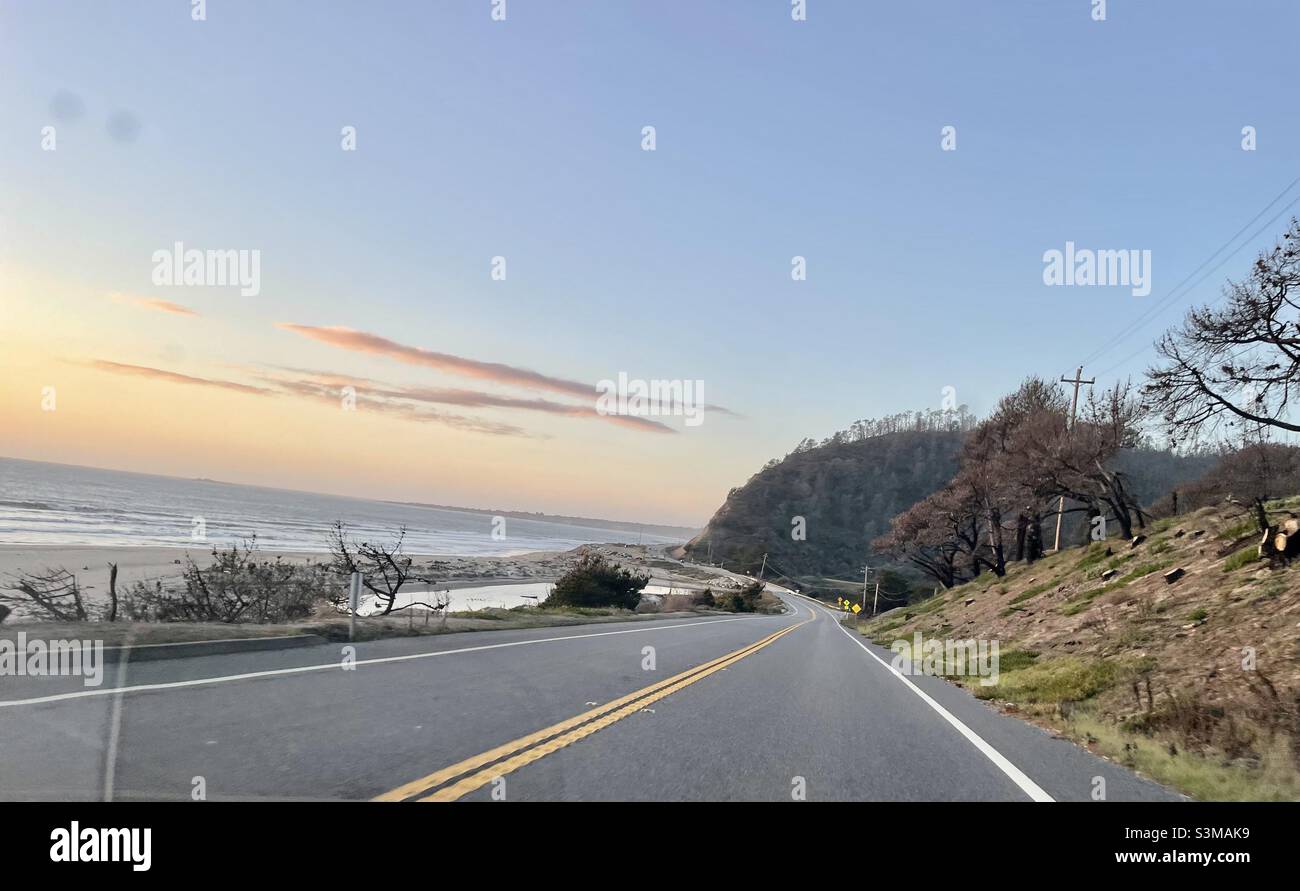 Highway at sunset hi-res stock photography and images - Alamy