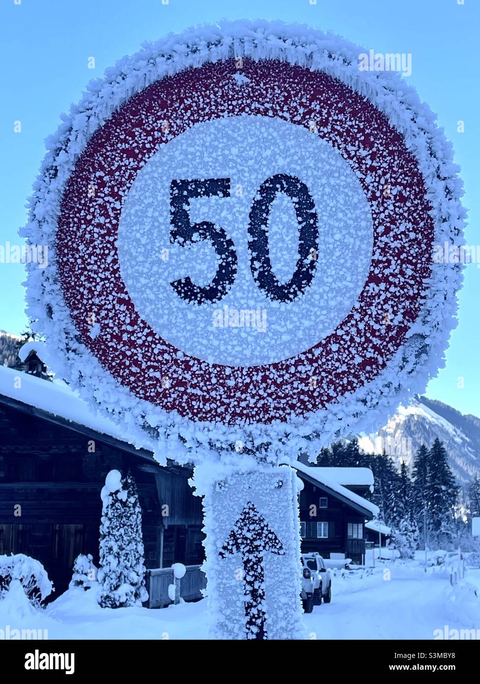 Speed limit sign covered hi-res stock photography and images - Alamy