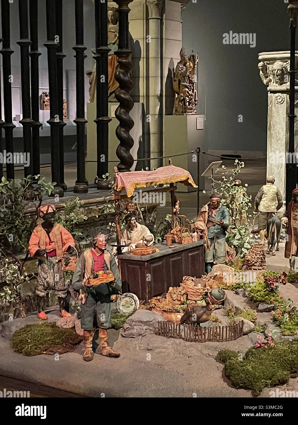 Neapolitan baroque creche under the Christmas tree in the medieval ...