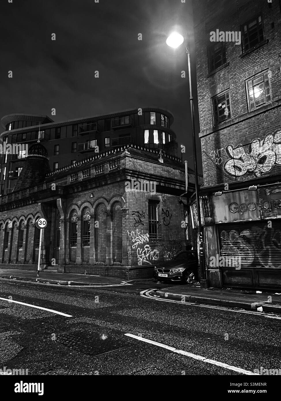 Urban Manchester after dark Stock Photo - Alamy