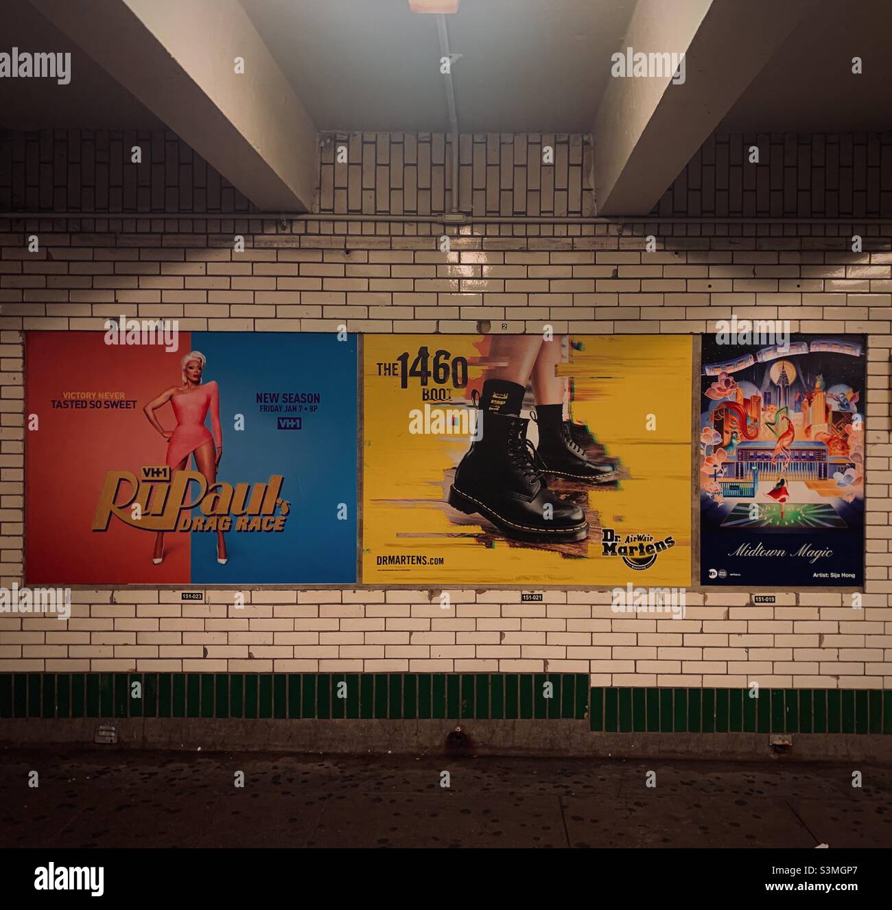 Colorful subway ads Stock Photo - Alamy