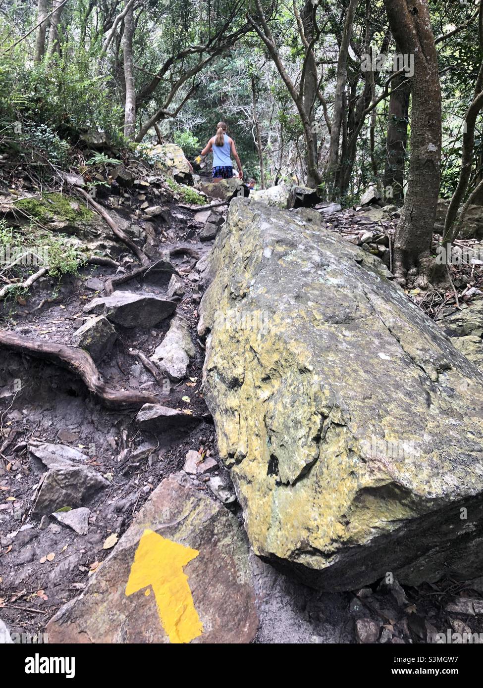 Mountain path family hike Stock Photo - Alamy