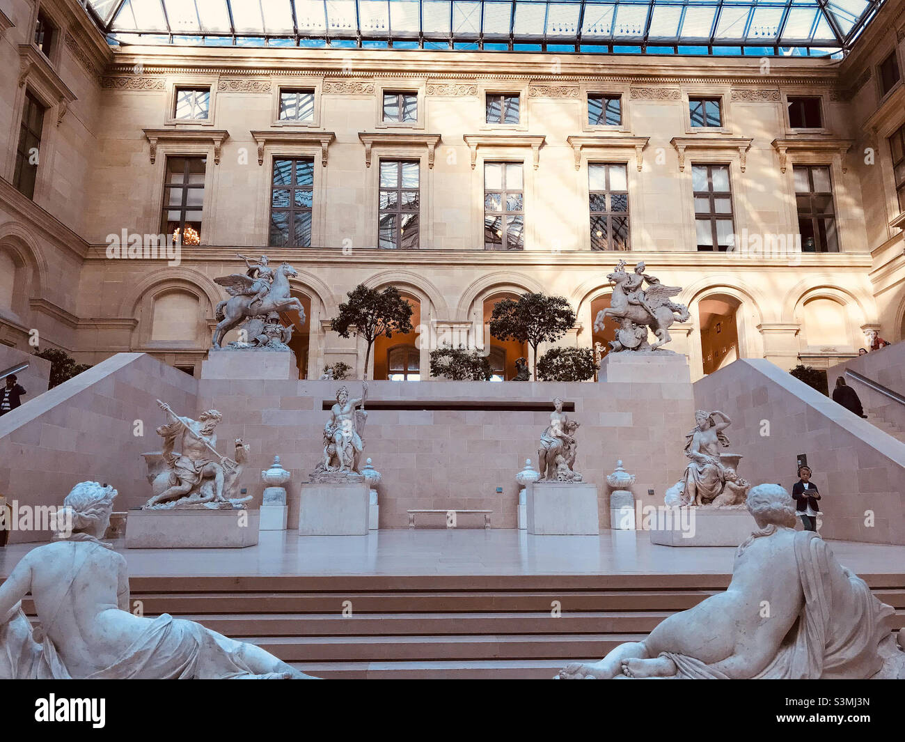 Louvre museum stairs hi-res stock photography and images - Alamy