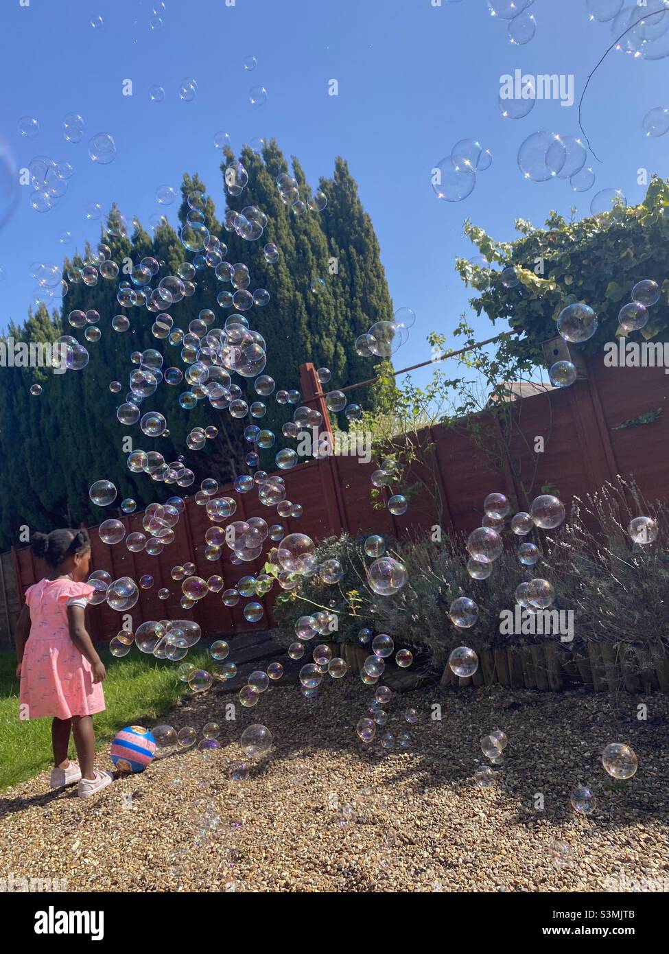 Summer Fun with bubbles Stock Photo - Alamy