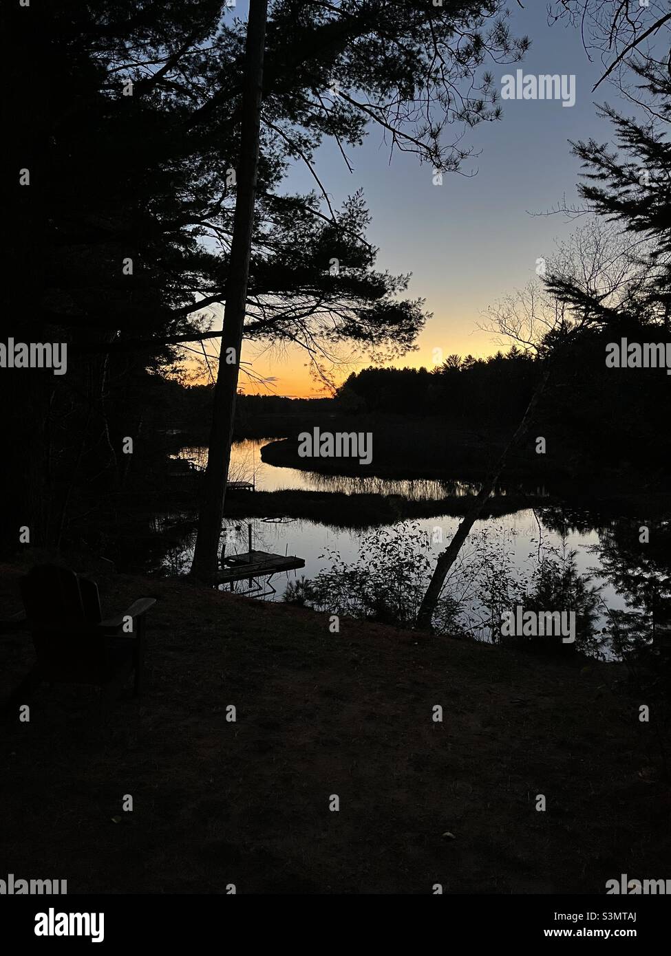 Fall night river view Wisconsin Stock Photo - Alamy