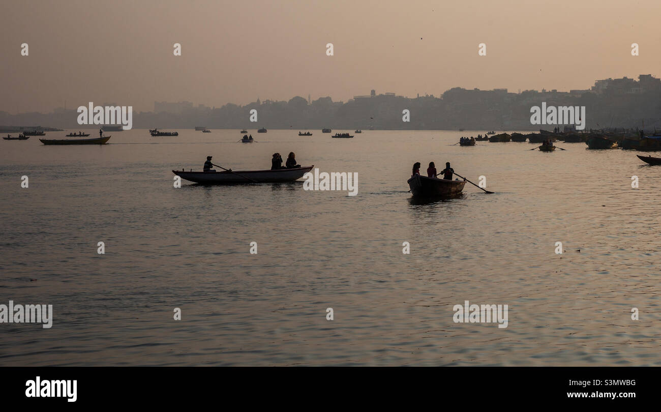 A beautiful sunset near Varanasi, India Stock Photo - Alamy