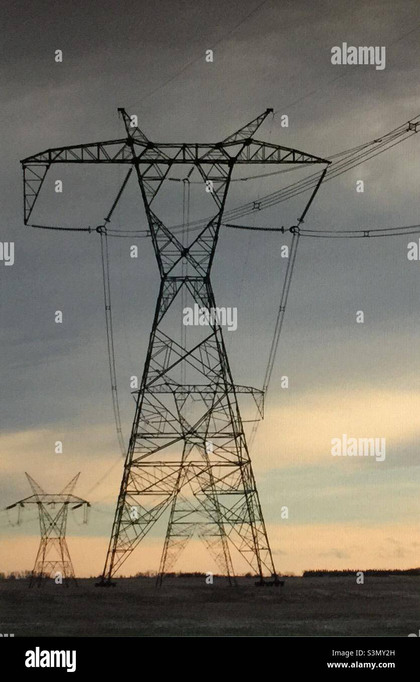 Electricity, transmission line, Alberta ,western Canada, towers, lines ...