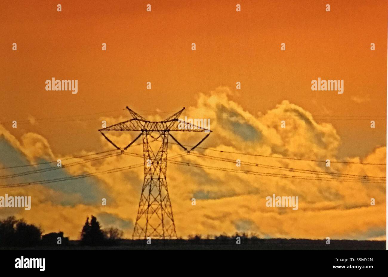 Electricity, transmission line, Alberta ,western Canada, towers, lines ...