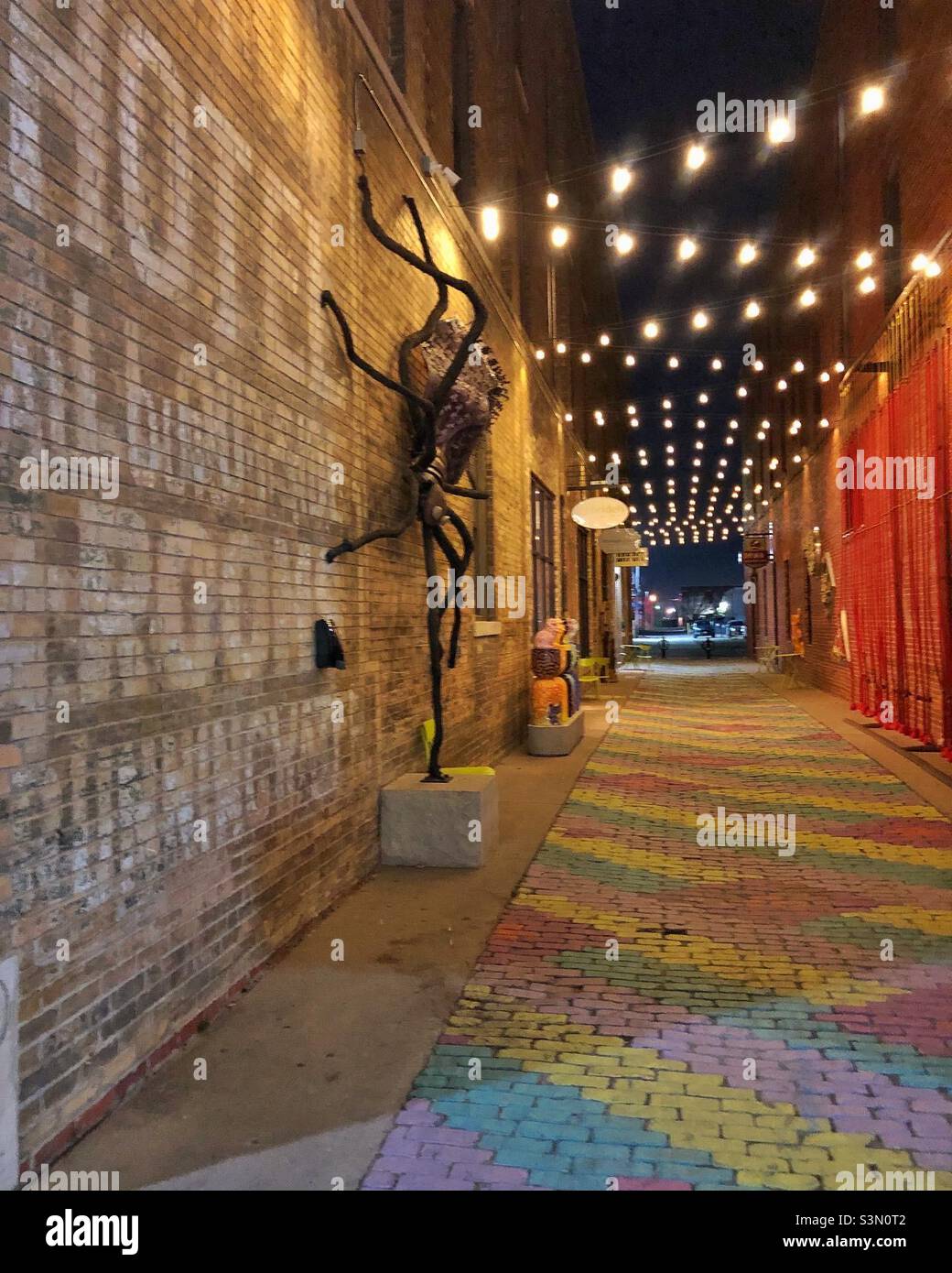 Artistic downtown alley at night Stock Photo - Alamy
