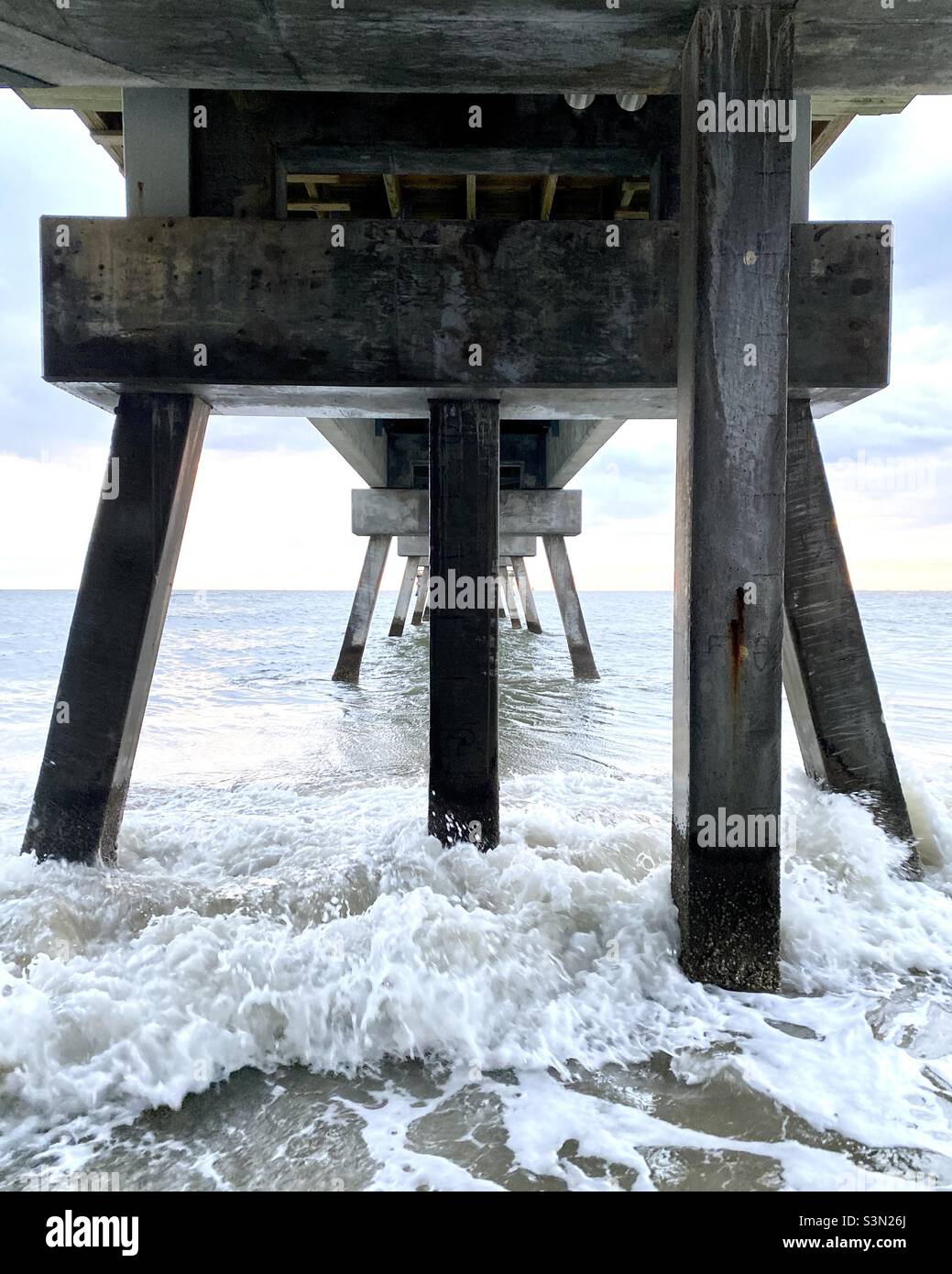Columns of pier concrete columns pier by the hi-res stock photography ...